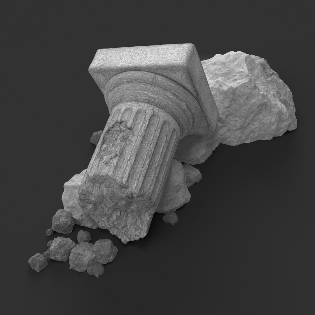 3d Damaged Pillar Column Model