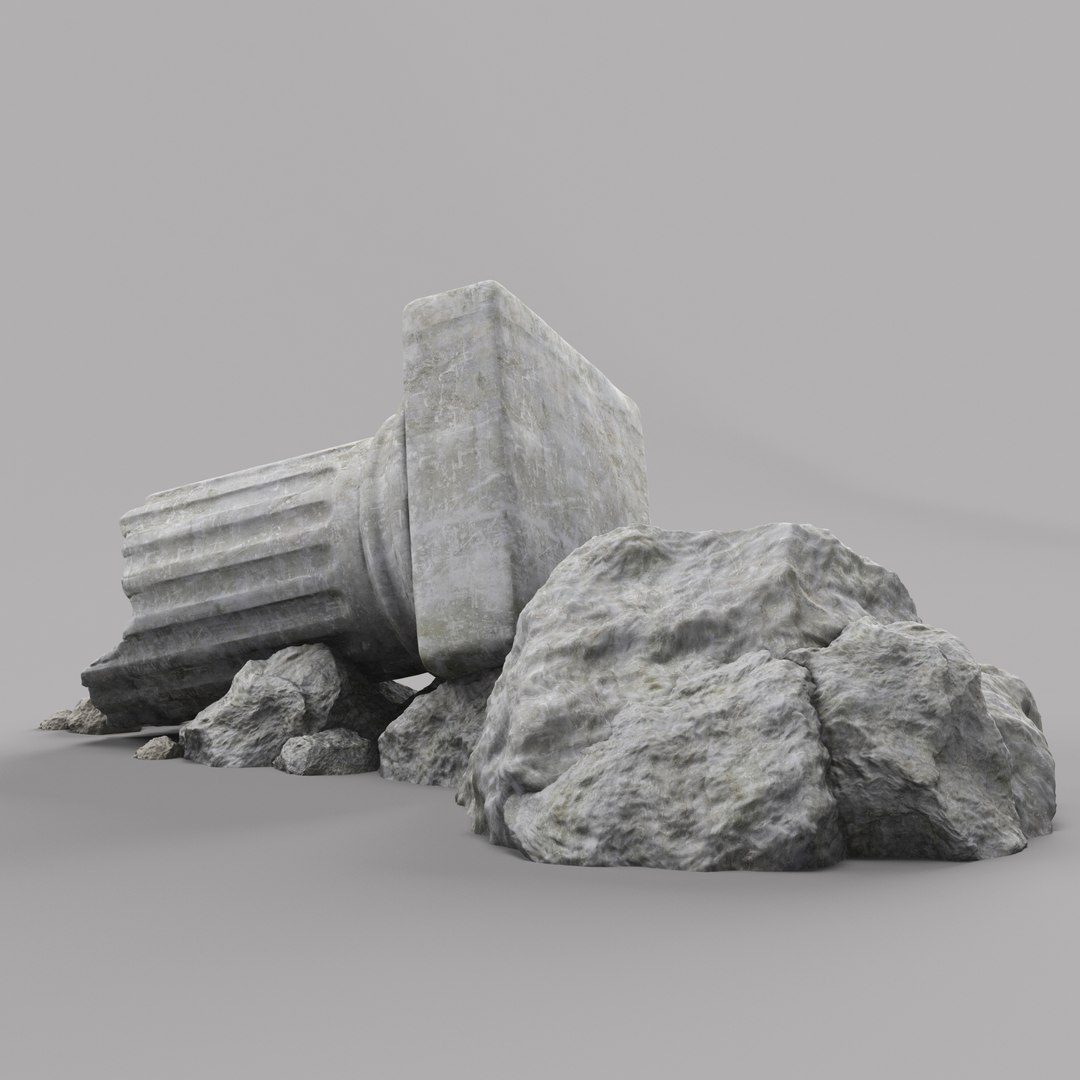 3d Damaged Pillar Column Model