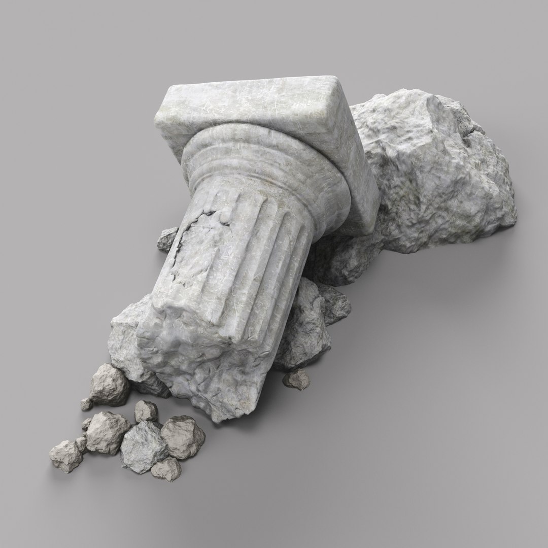 3d Damaged Pillar Column Model