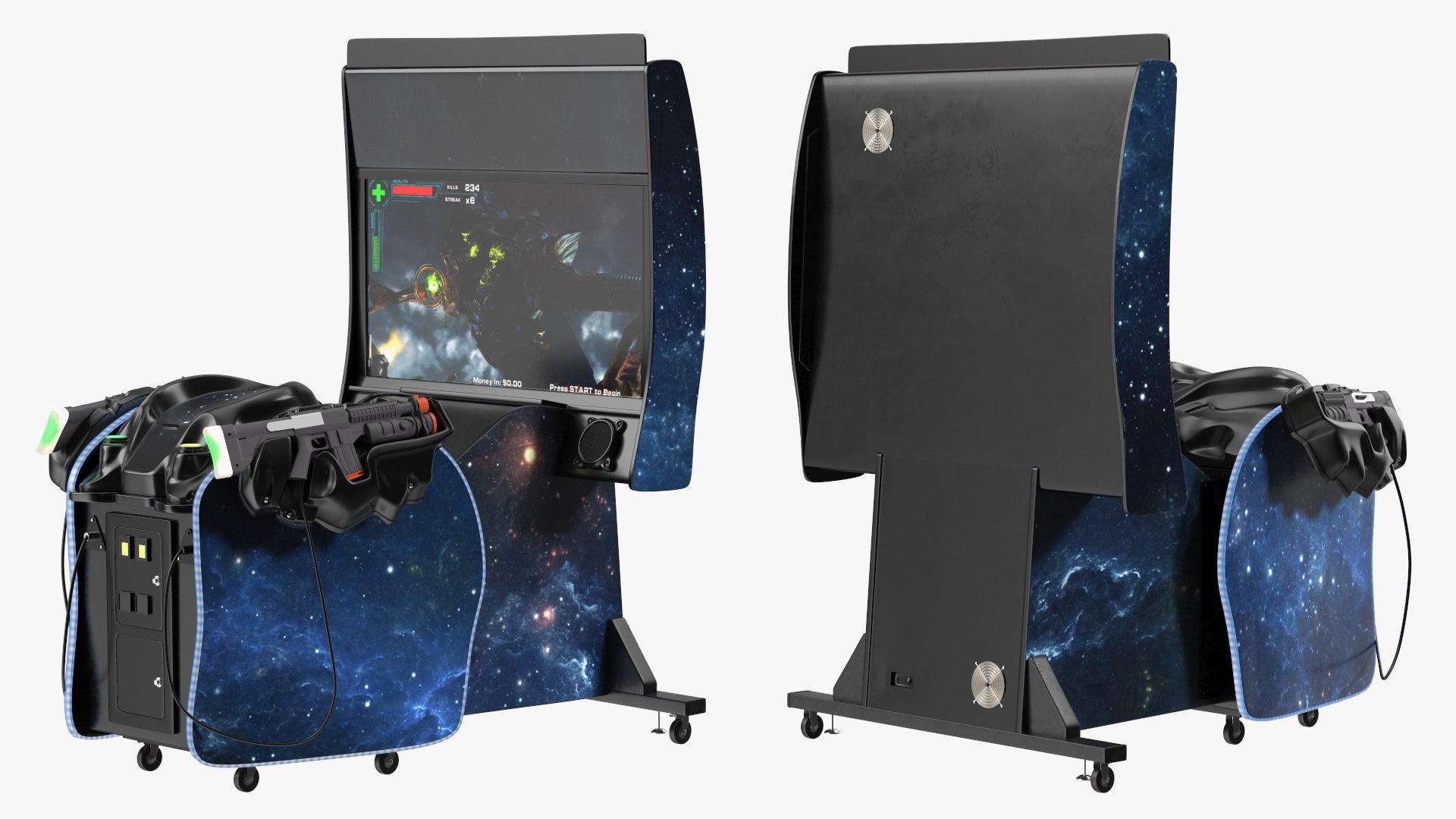 Cosmic Arcade Game Machine On State Rigged 3D Model - TurboSquid 2112862
