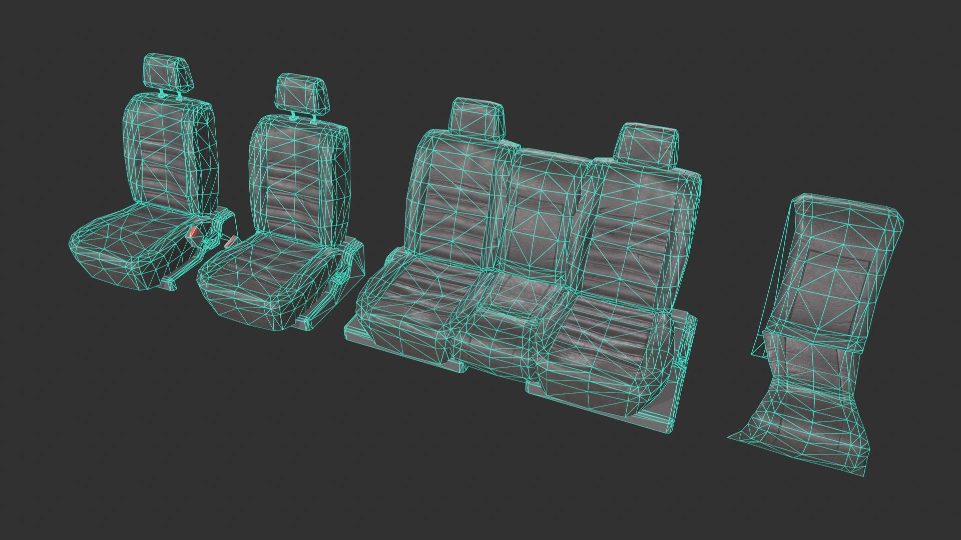 Modular Car Seats Set 3D Model - TurboSquid 2120272