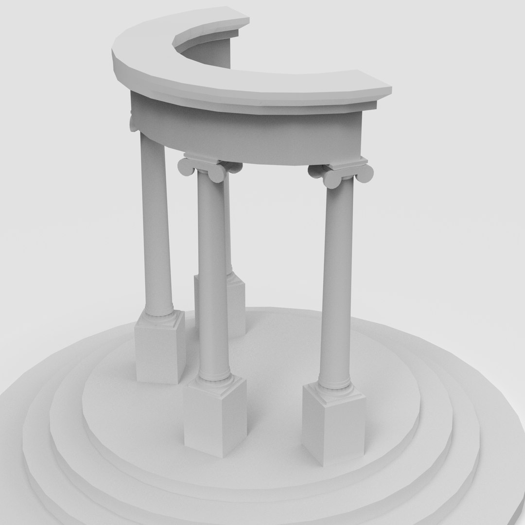 Neoclassical Circular Pavilion Low Poly 3D Model - TurboSquid 2379078