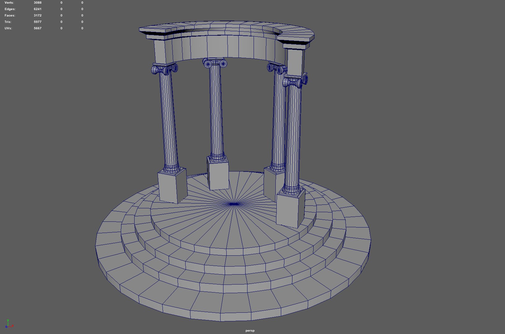 Neoclassical Circular Pavilion Low Poly 3D Model - TurboSquid 2379078