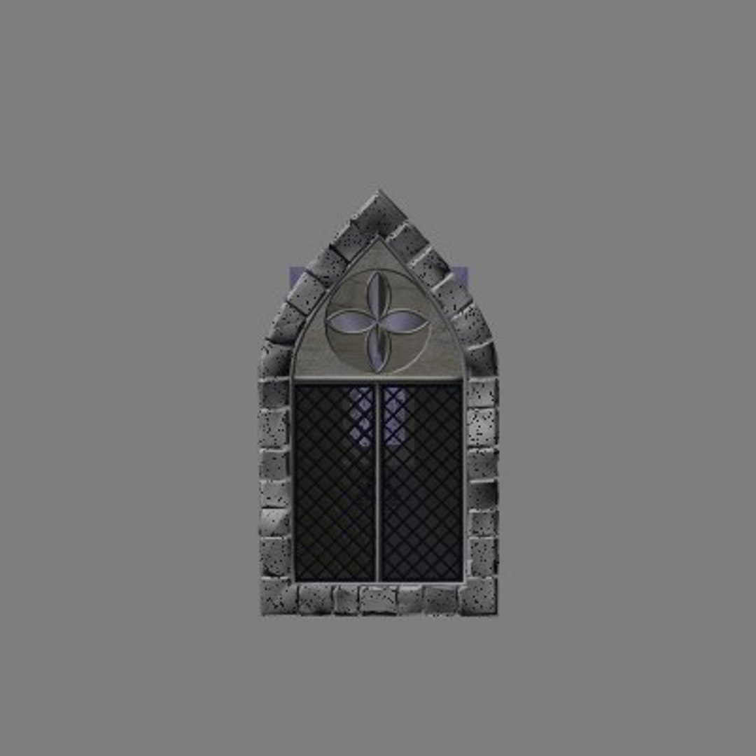 Stone Gothic Window 3d Model