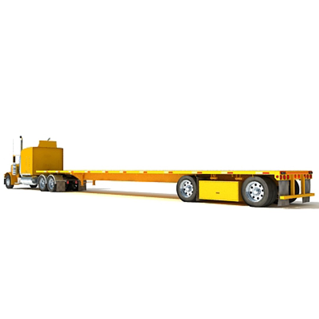 Heavy Truck Flatbed 3d Model