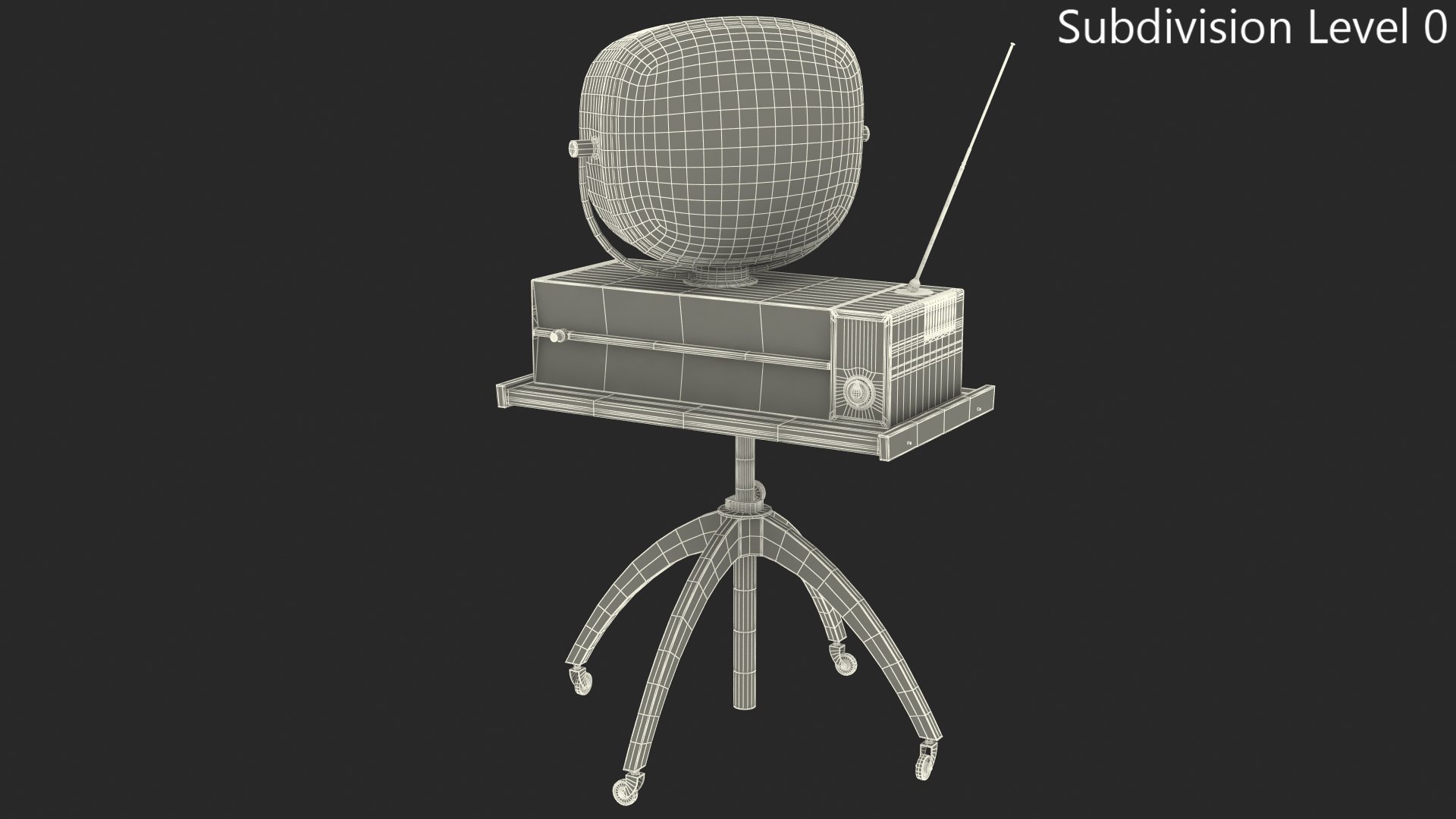 3D model vintage antique 50s tv stand - TurboSquid 1605984