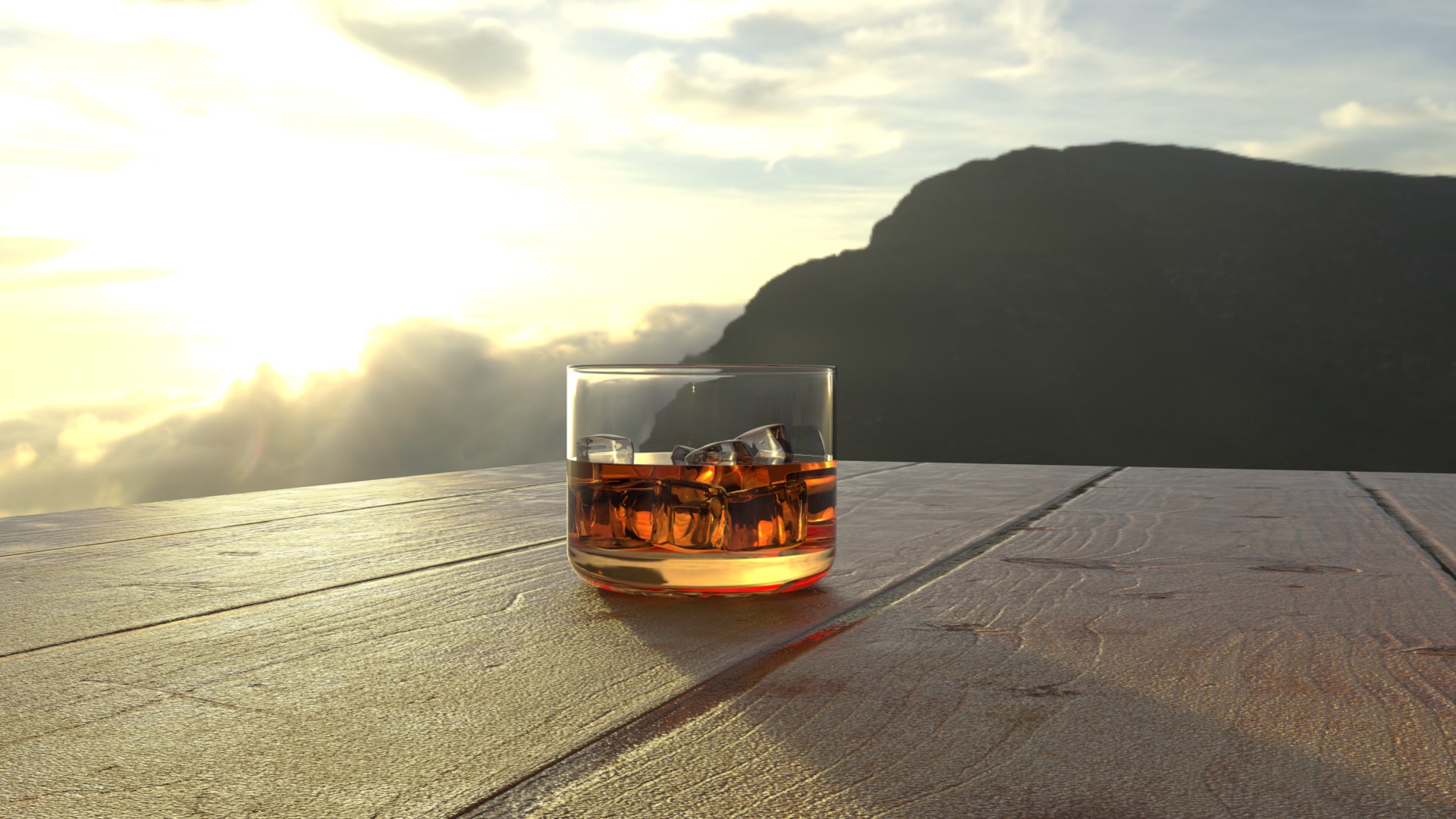 3D A glass of whiskey model - TurboSquid 1737949