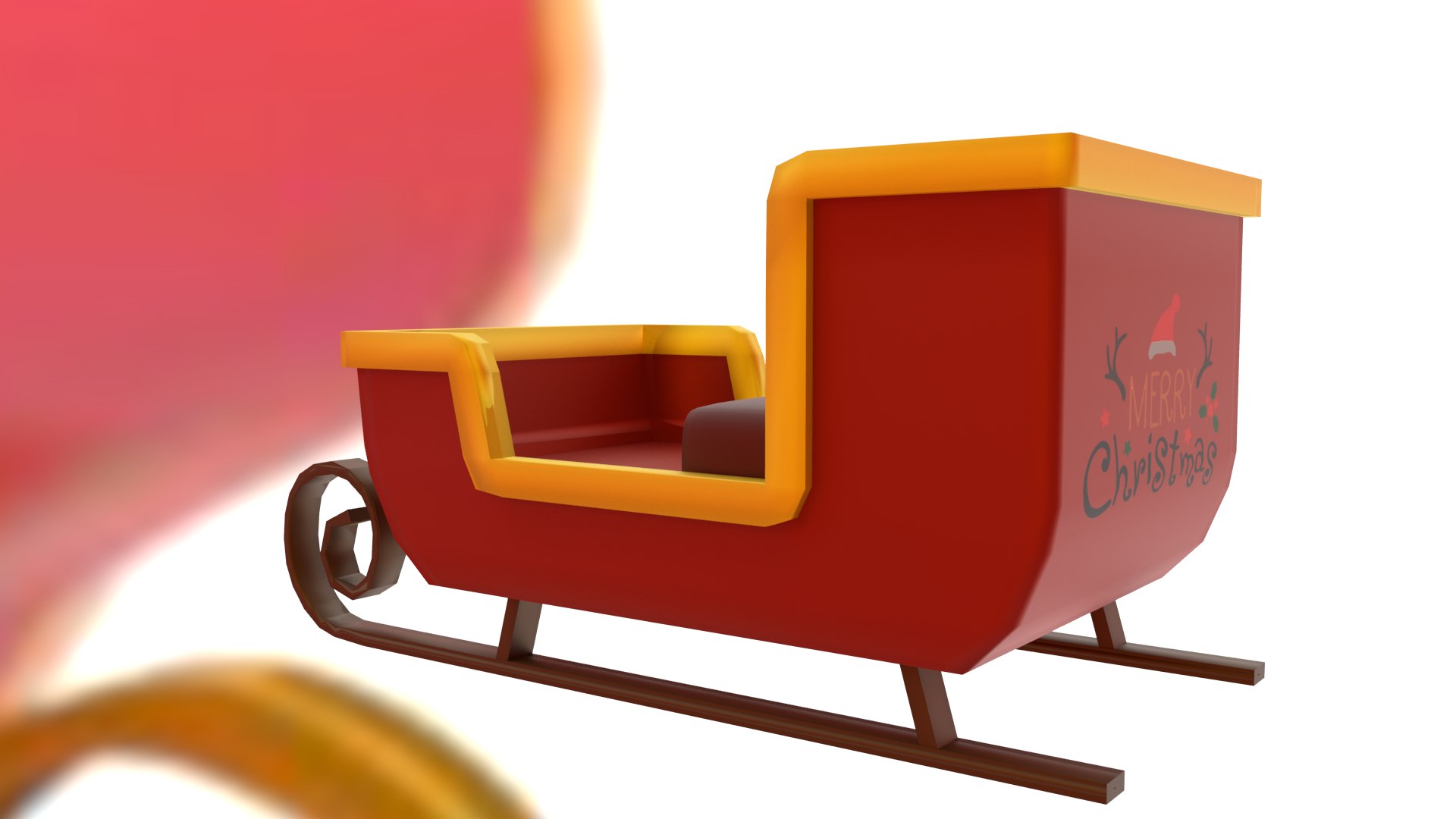 3D Christmas Sleigh - TurboSquid 1993943
