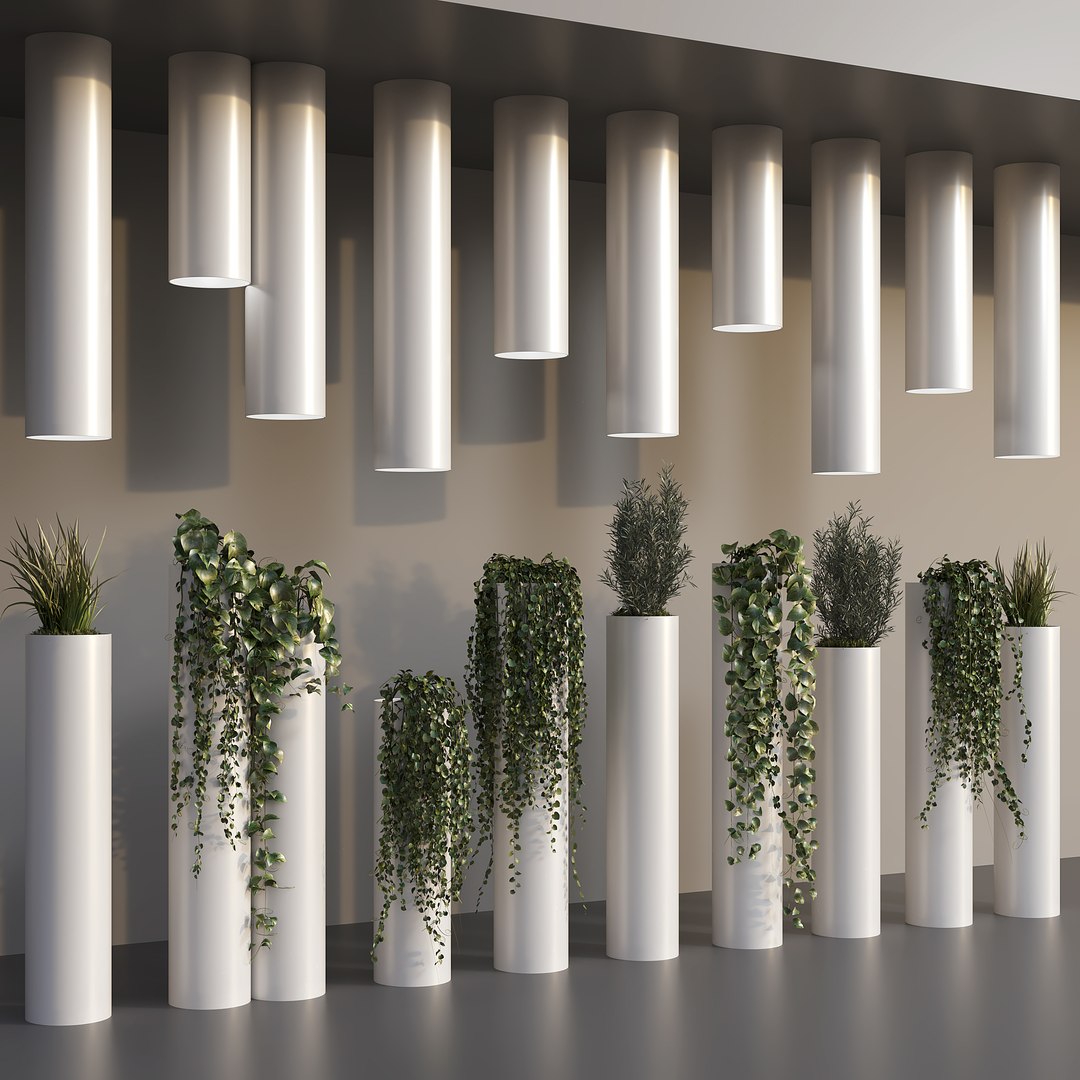 3D Decorative Plant Cylinders - TurboSquid 2067903