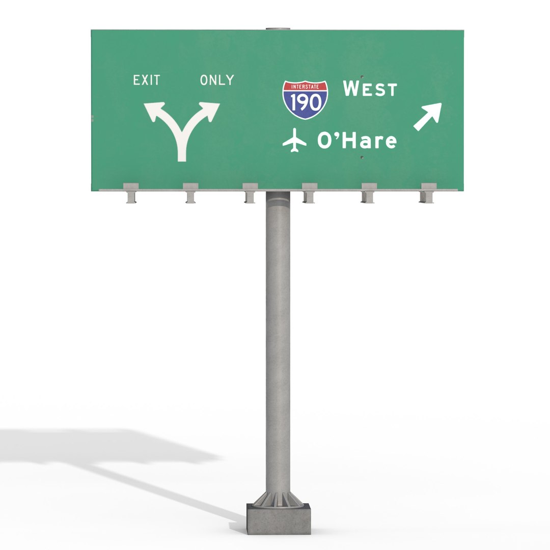 3D Highway Sign 01 - TurboSquid 2159464