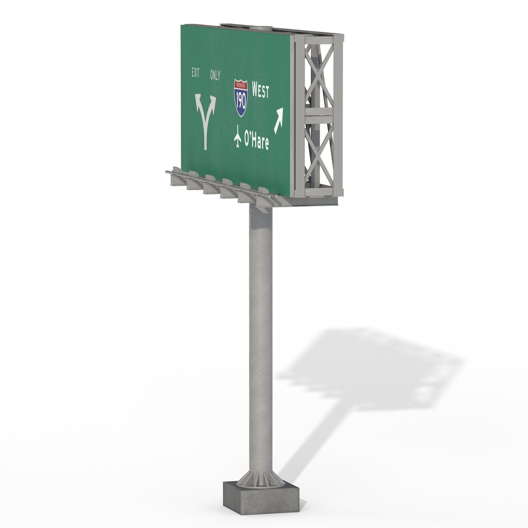 3D Highway Sign 01 - TurboSquid 2159464