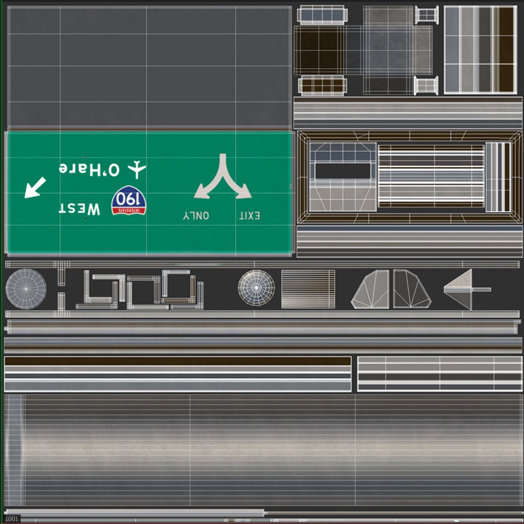 3D Highway Sign 01 - TurboSquid 2159464