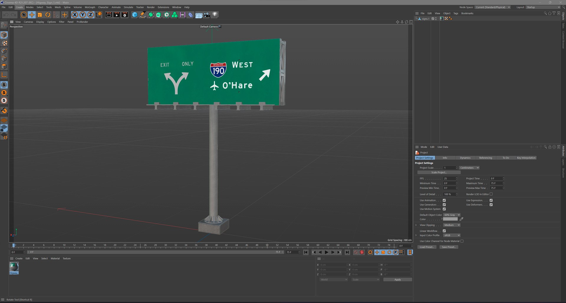 3D Highway Sign 01 - TurboSquid 2159464