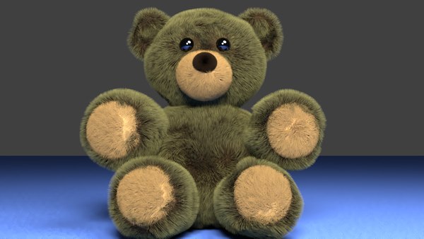 3D fuzzy stuffed bear model - TurboSquid 1219826