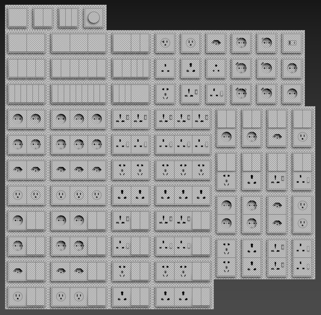3D JUNG LS 990 Switches And Sockets Kit 79 - TurboSquid 1990654