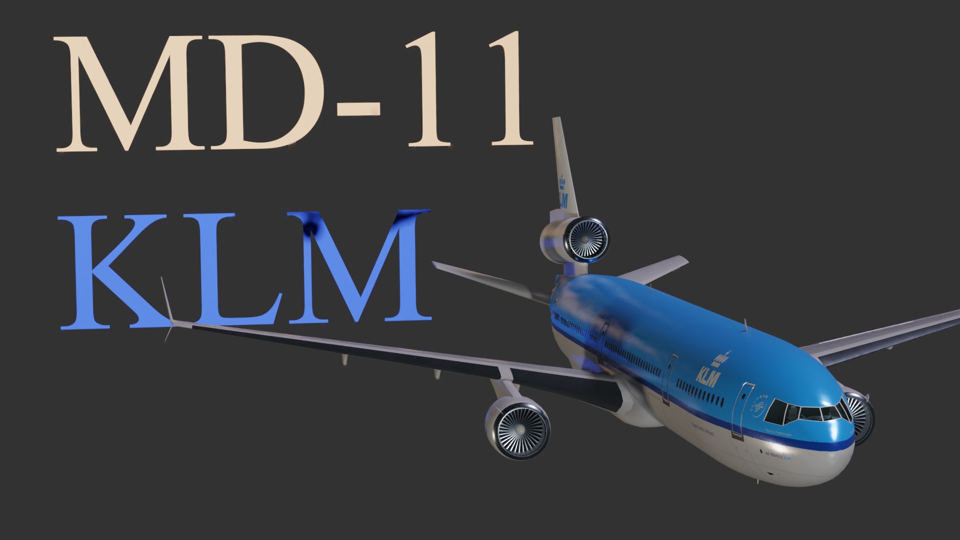 3D Model MD11 KLM The Last Tri-jet Engine Airplane - TurboSquid 2030561