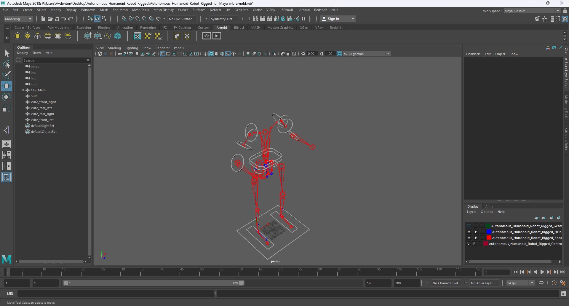 Autonomous Humanoid Robot Rigged For Maya 3D Model - TurboSquid 2341369