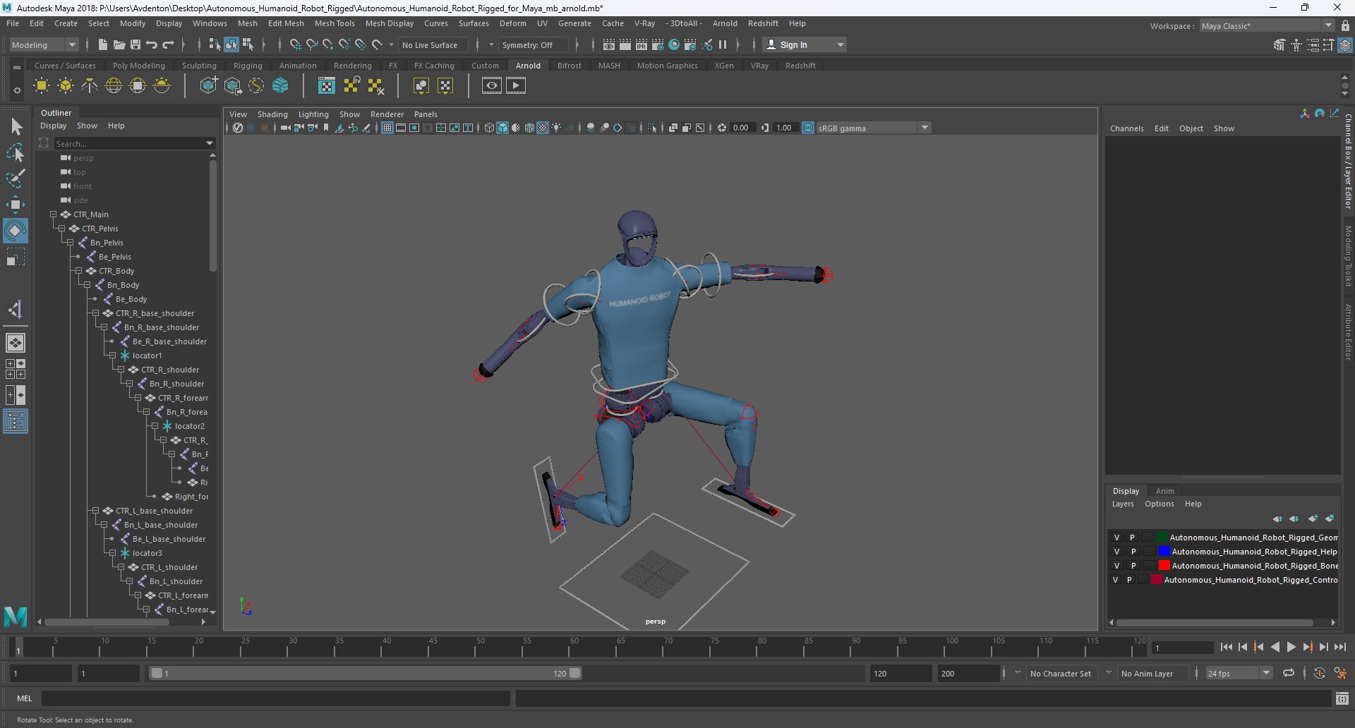 Autonomous Humanoid Robot Rigged For Maya 3D Model - TurboSquid 2341369