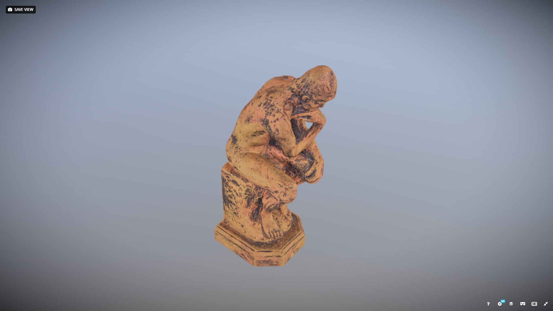 Thinker Statue 3D Model - TurboSquid 1384418