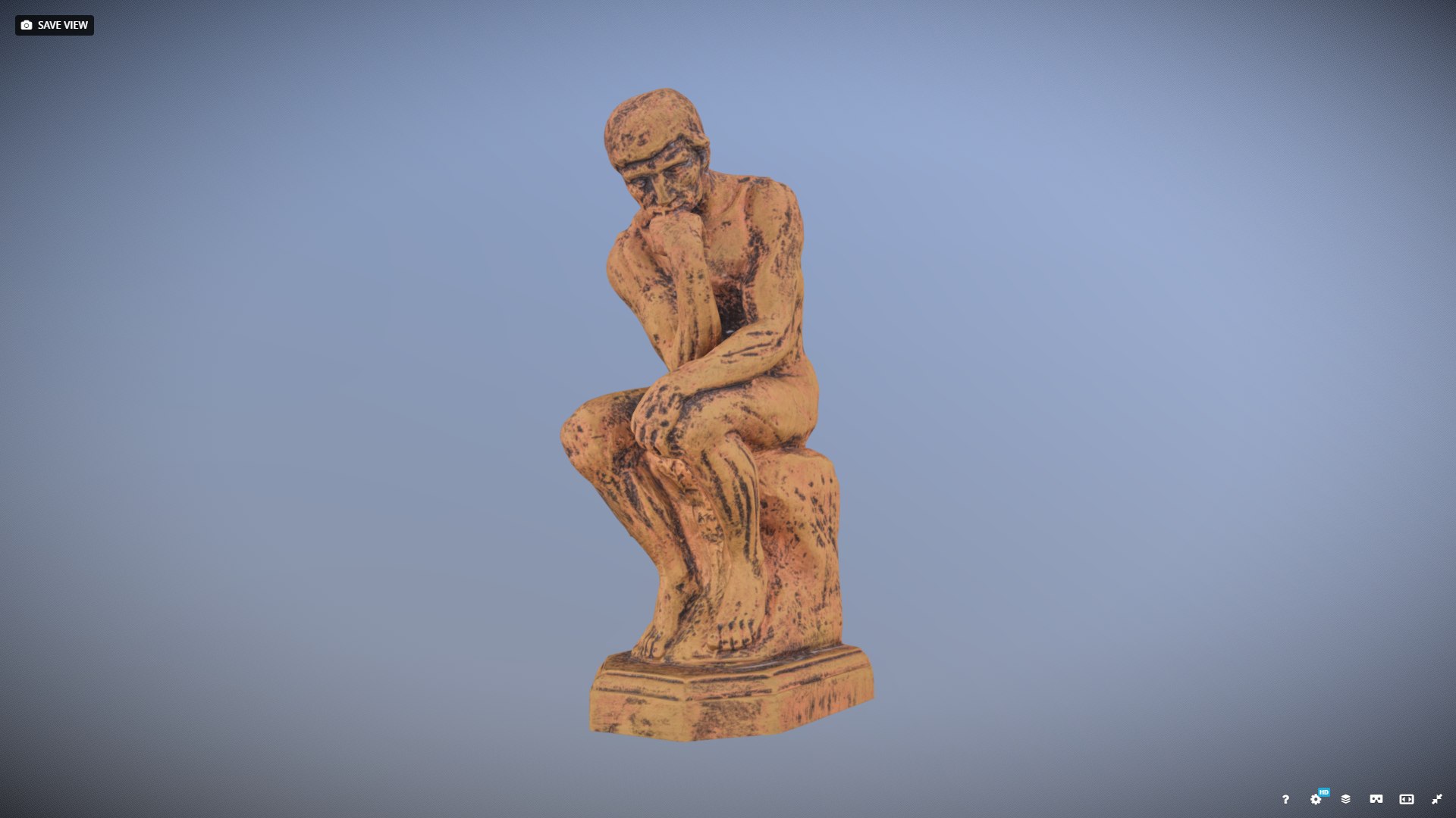 Thinker Statue 3D Model - TurboSquid 1384418