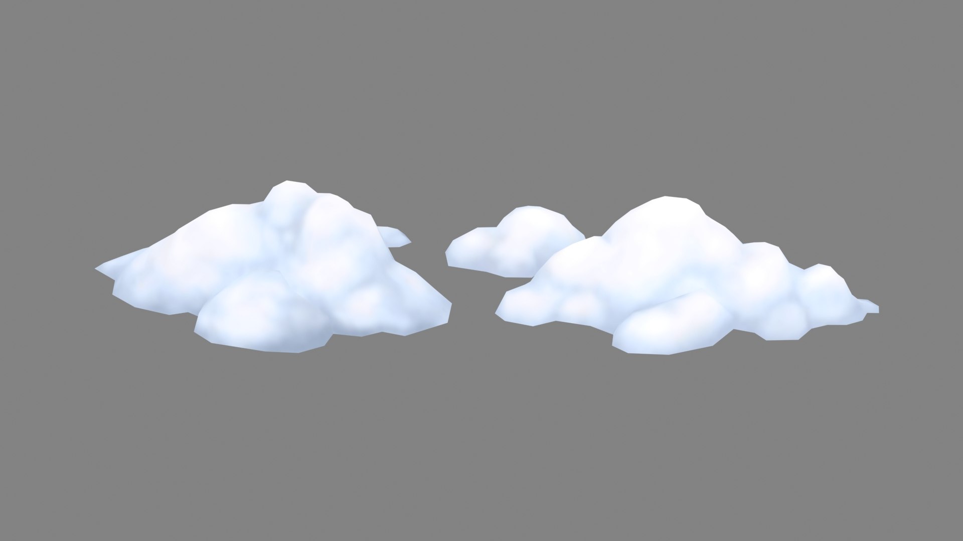 Cartoon Clouds Or Snows Low-poly 3D Model Model - TurboSquid 2113644