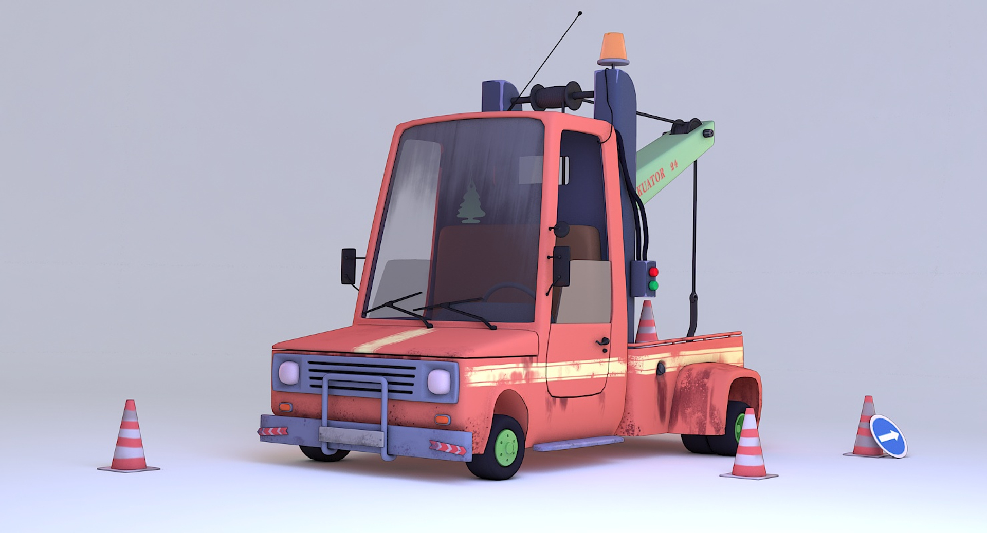 3D Cartoon Wrecker Model - TurboSquid 1249500