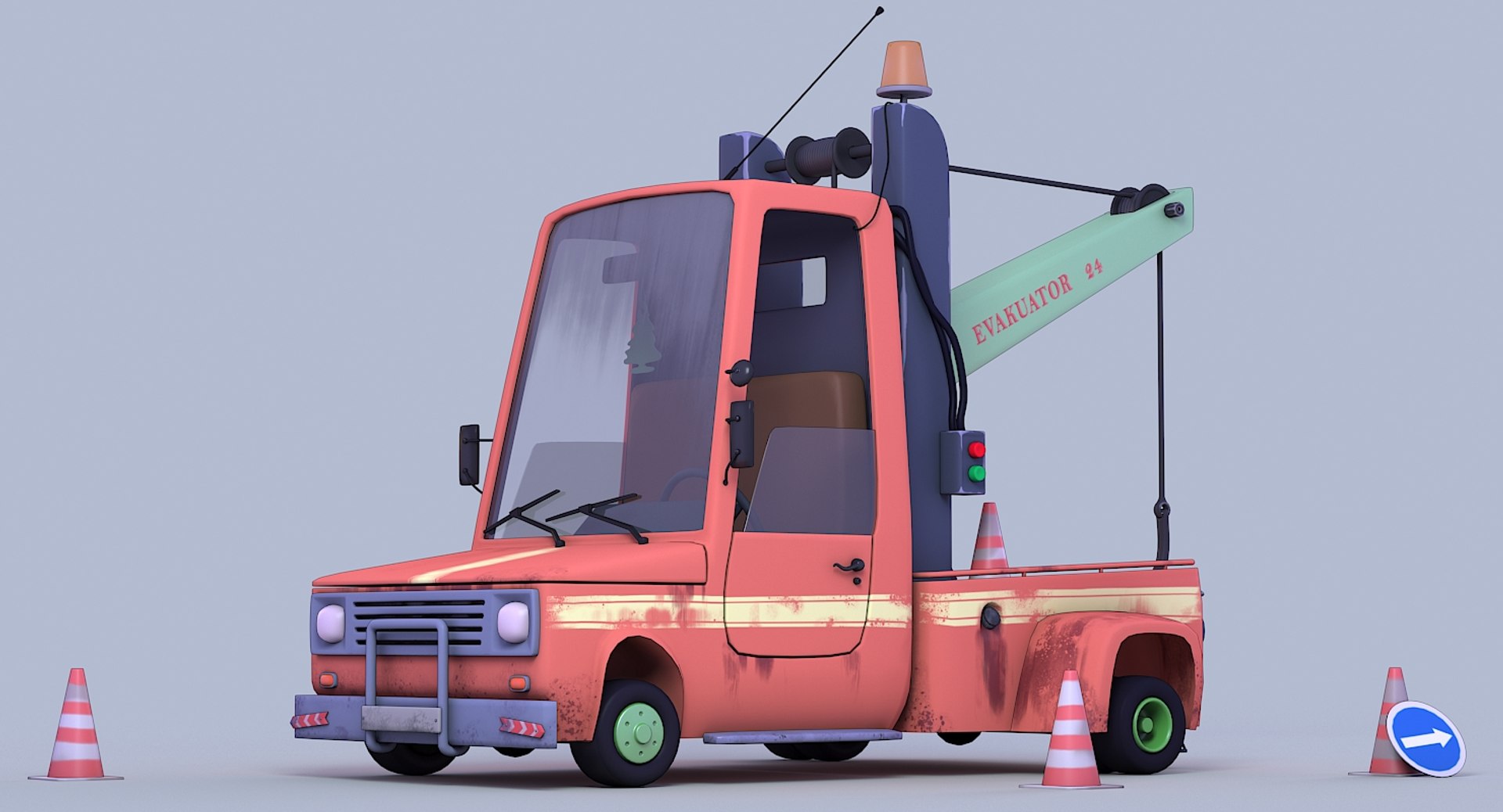 3D Cartoon Wrecker Model - TurboSquid 1249500