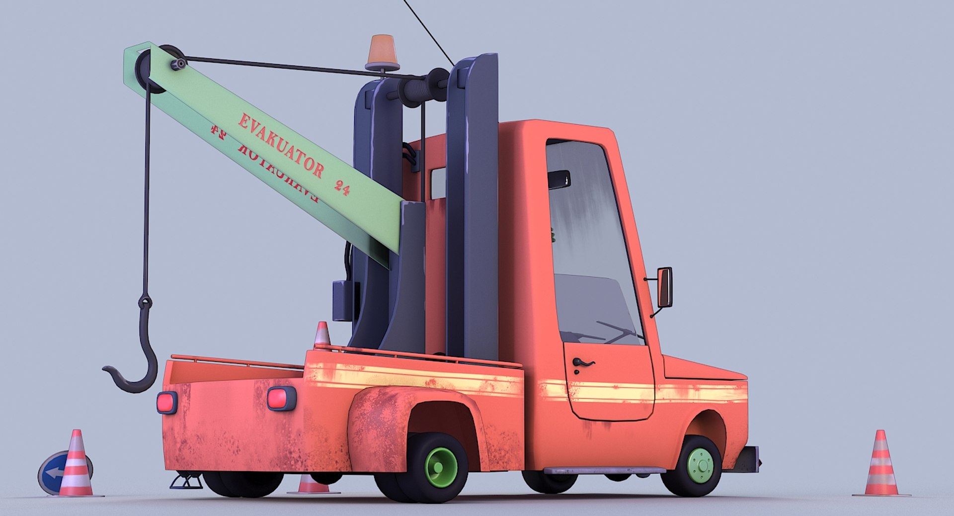 3D Cartoon Wrecker Model - TurboSquid 1249500