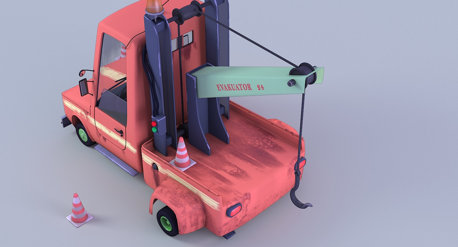 3D Cartoon Wrecker Model - TurboSquid 1249500