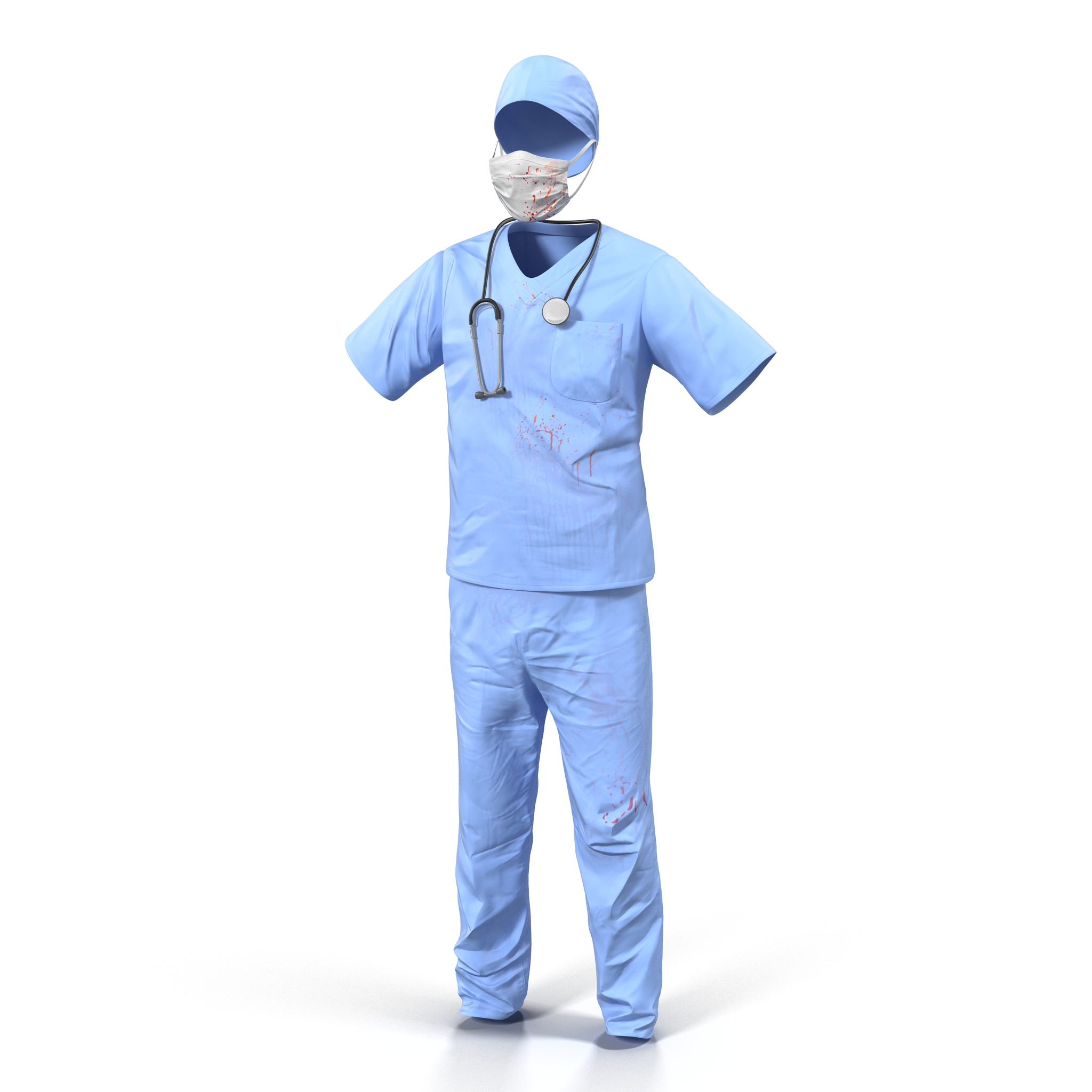3d surgeon dress 14 blood model