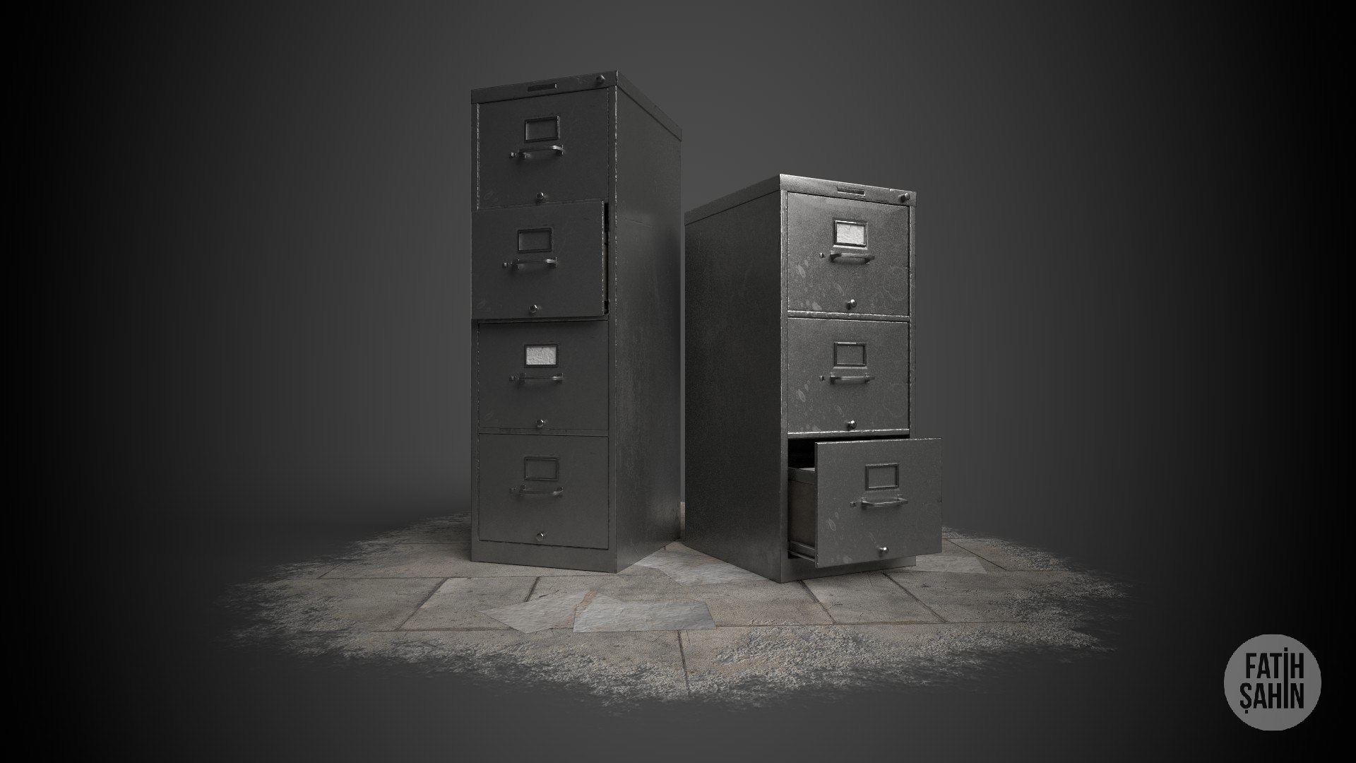 3D Filing Cabinets Game Ready - TurboSquid 1982625