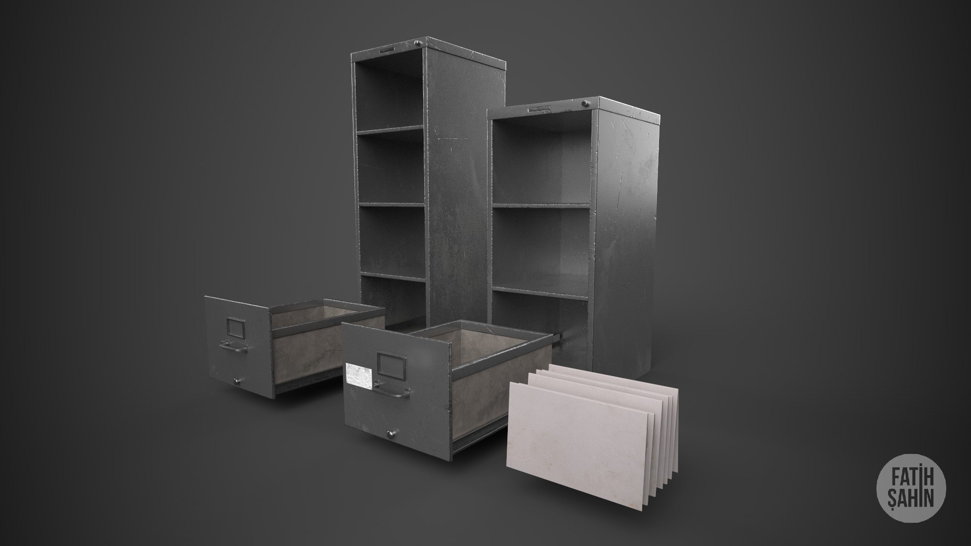 3D Filing Cabinets Game Ready - TurboSquid 1982625