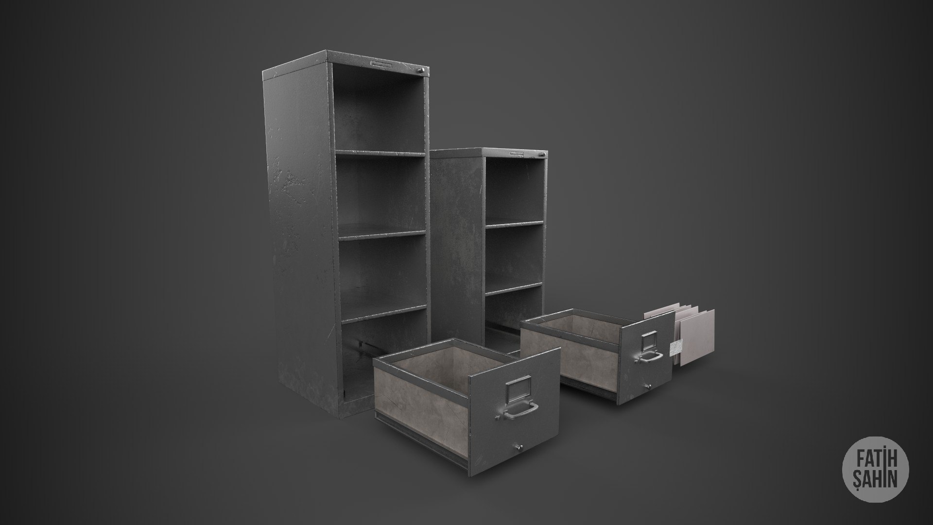 3D Filing Cabinets Game Ready - TurboSquid 1982625