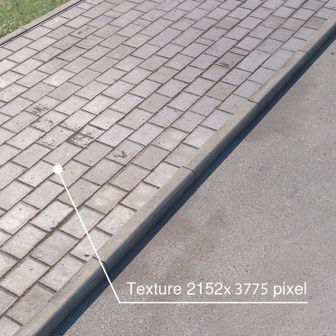 3D Walkway Paving Road - TurboSquid 1237645