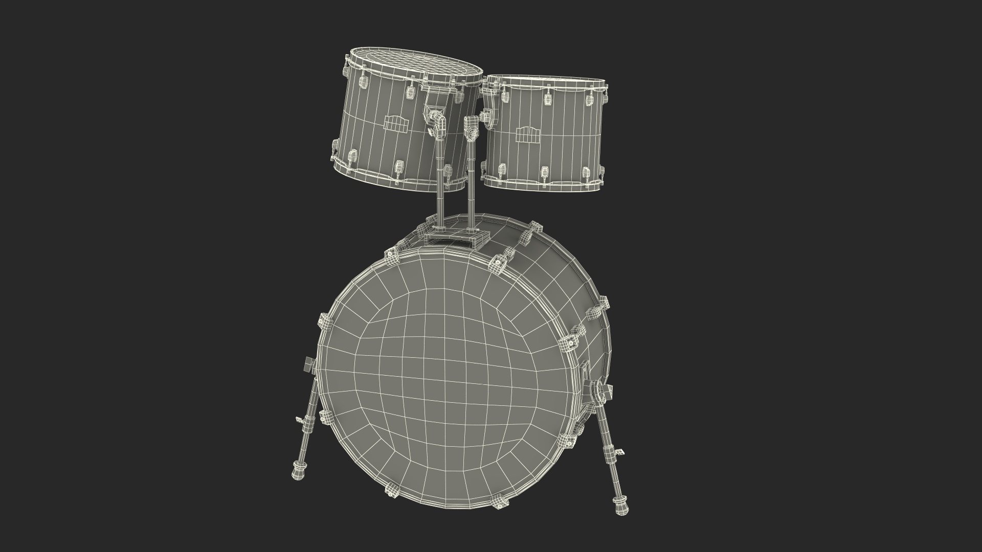 Bass Drum And Rack Toms 3D Model - TurboSquid 2161958