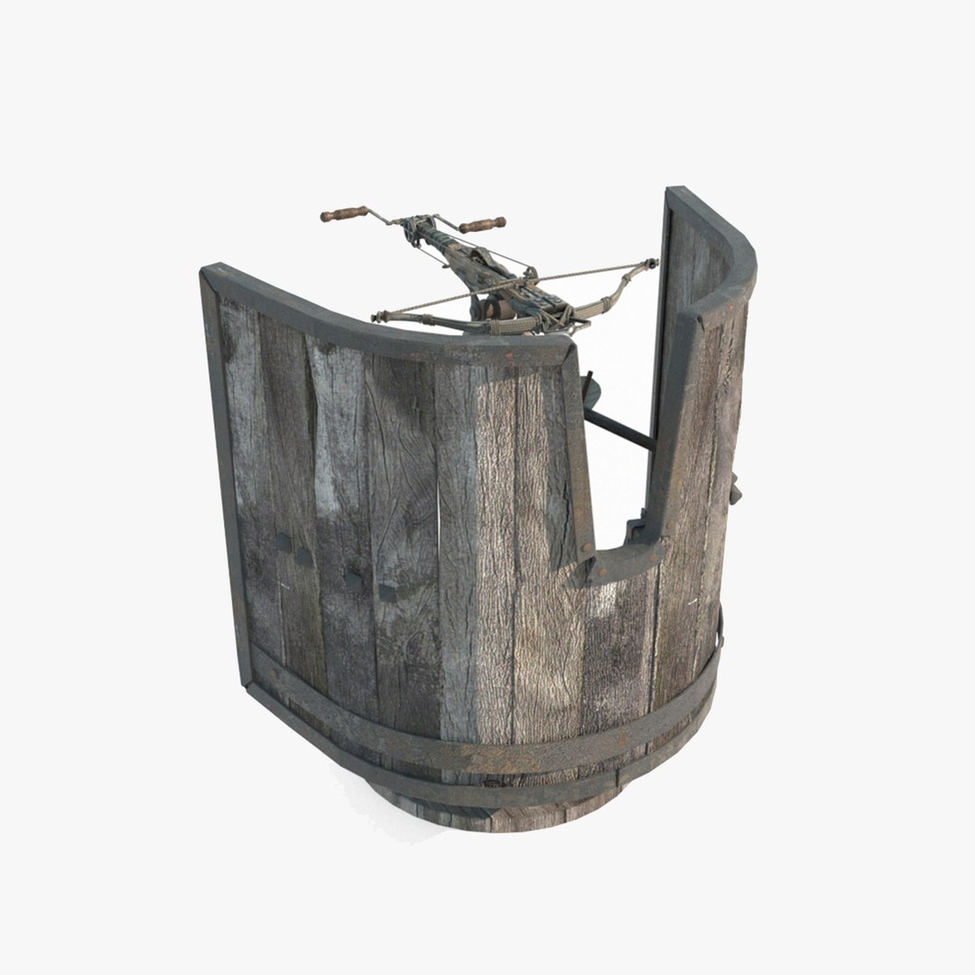 modelo 3d Antiguo puesto de defensa con flechas de ballesta ...