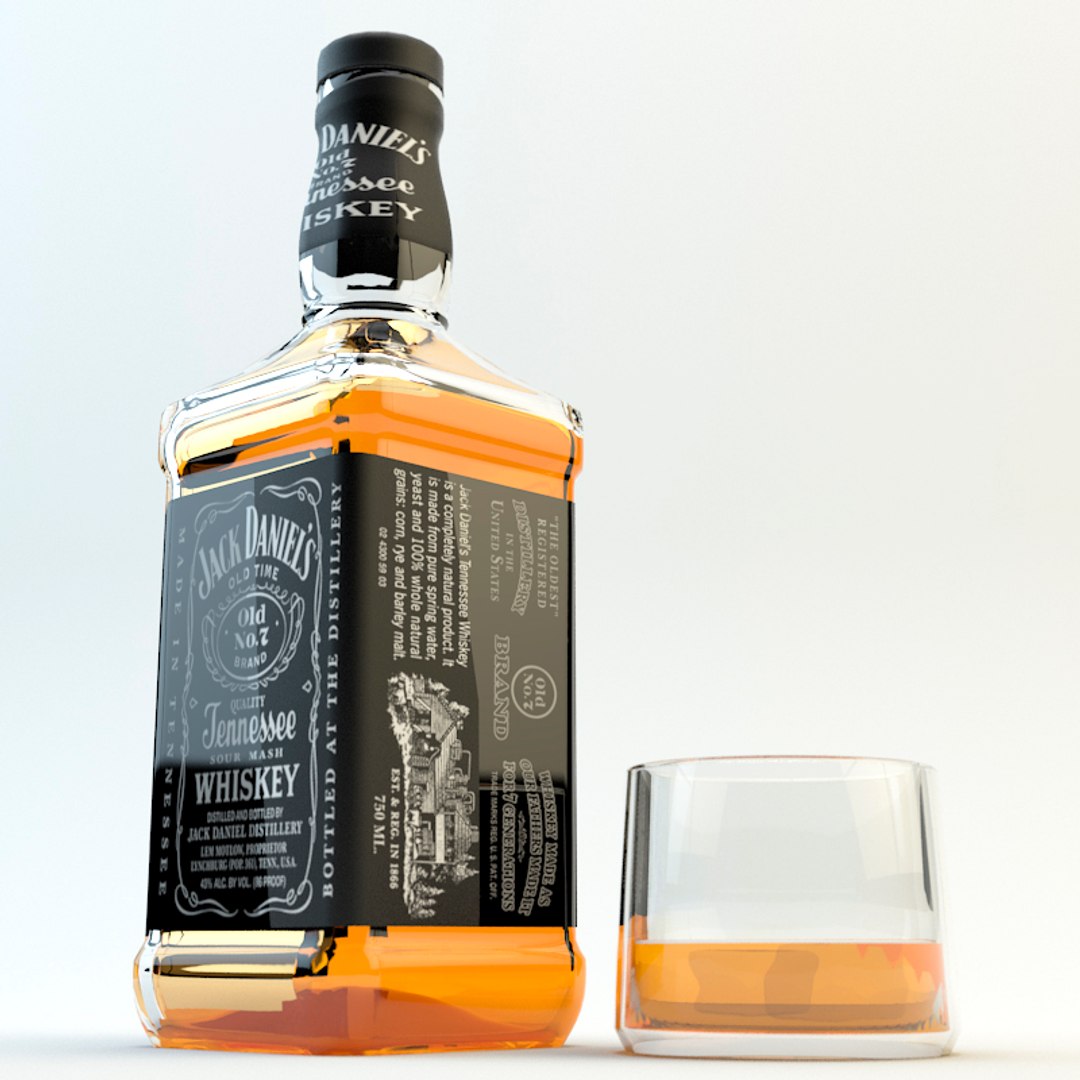 jack daniels glass 3d max