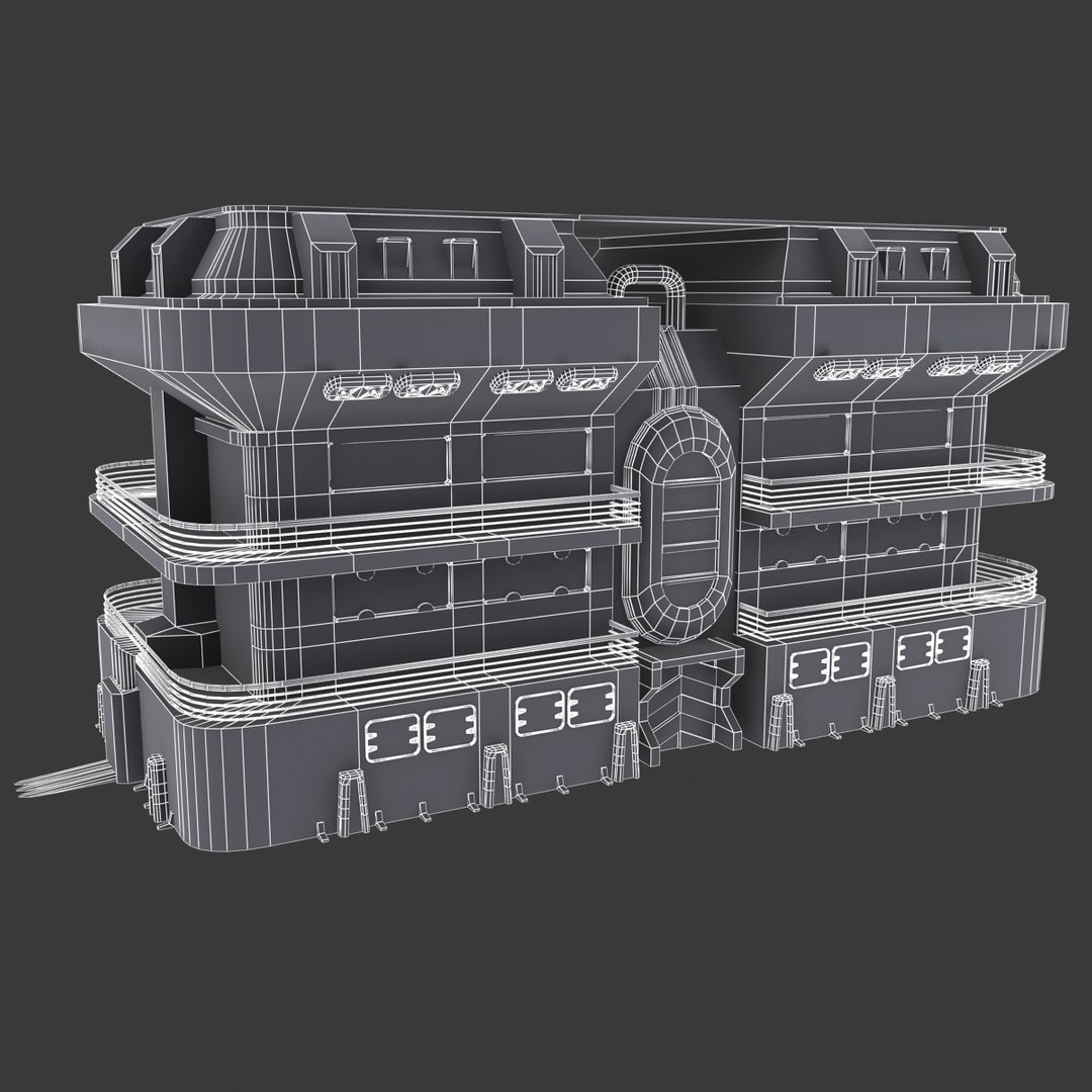 3d Model Sci Fi Building
