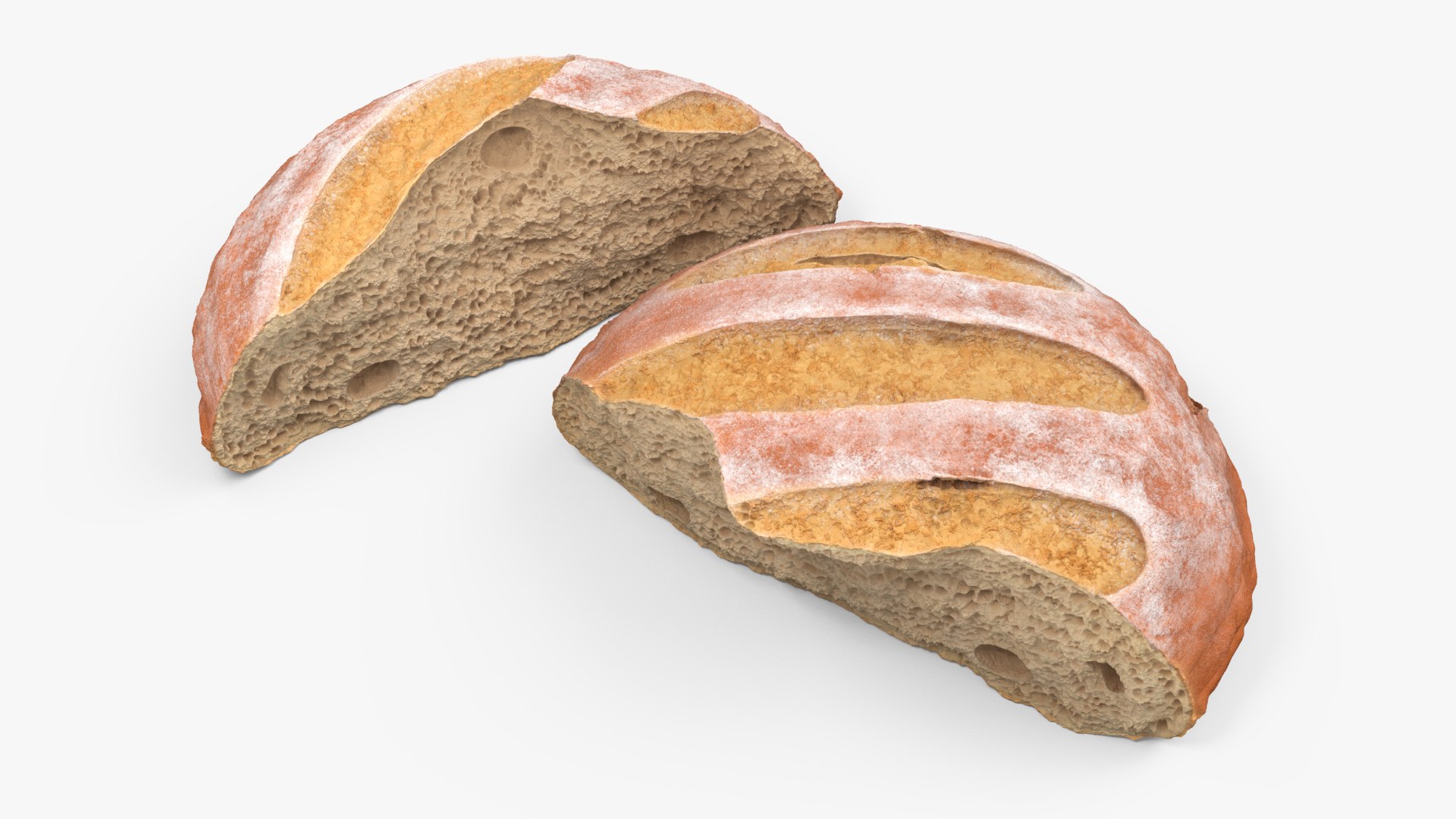 3D Broken Loaf Of Round Bread Model - TurboSquid 2245146