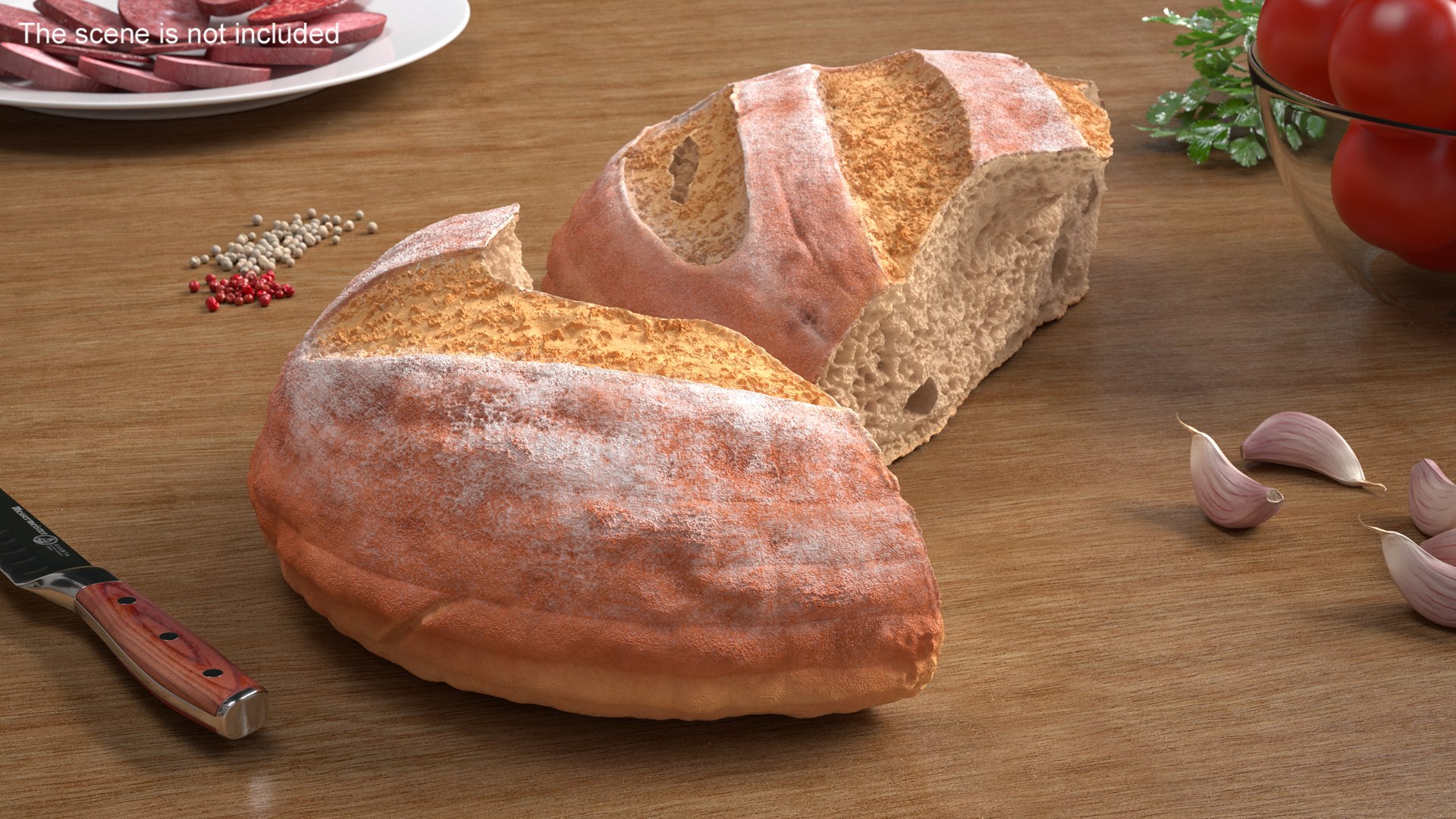 3D Broken Loaf Of Round Bread Model - TurboSquid 2245146