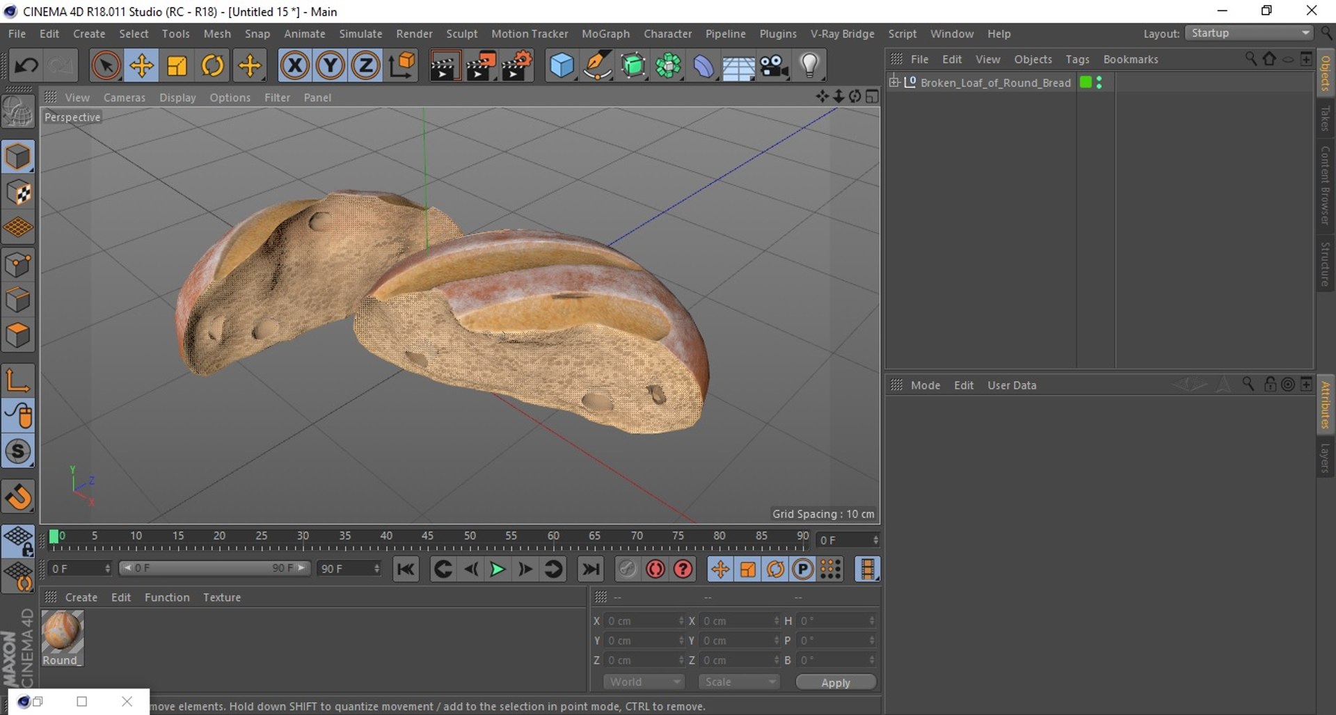 3D Broken Loaf Of Round Bread Model - TurboSquid 2245146