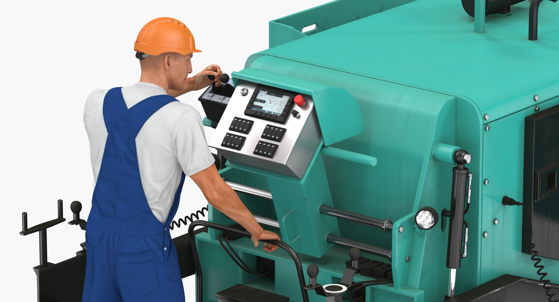 3D model asphalt paving machine operator - TurboSquid 1362936