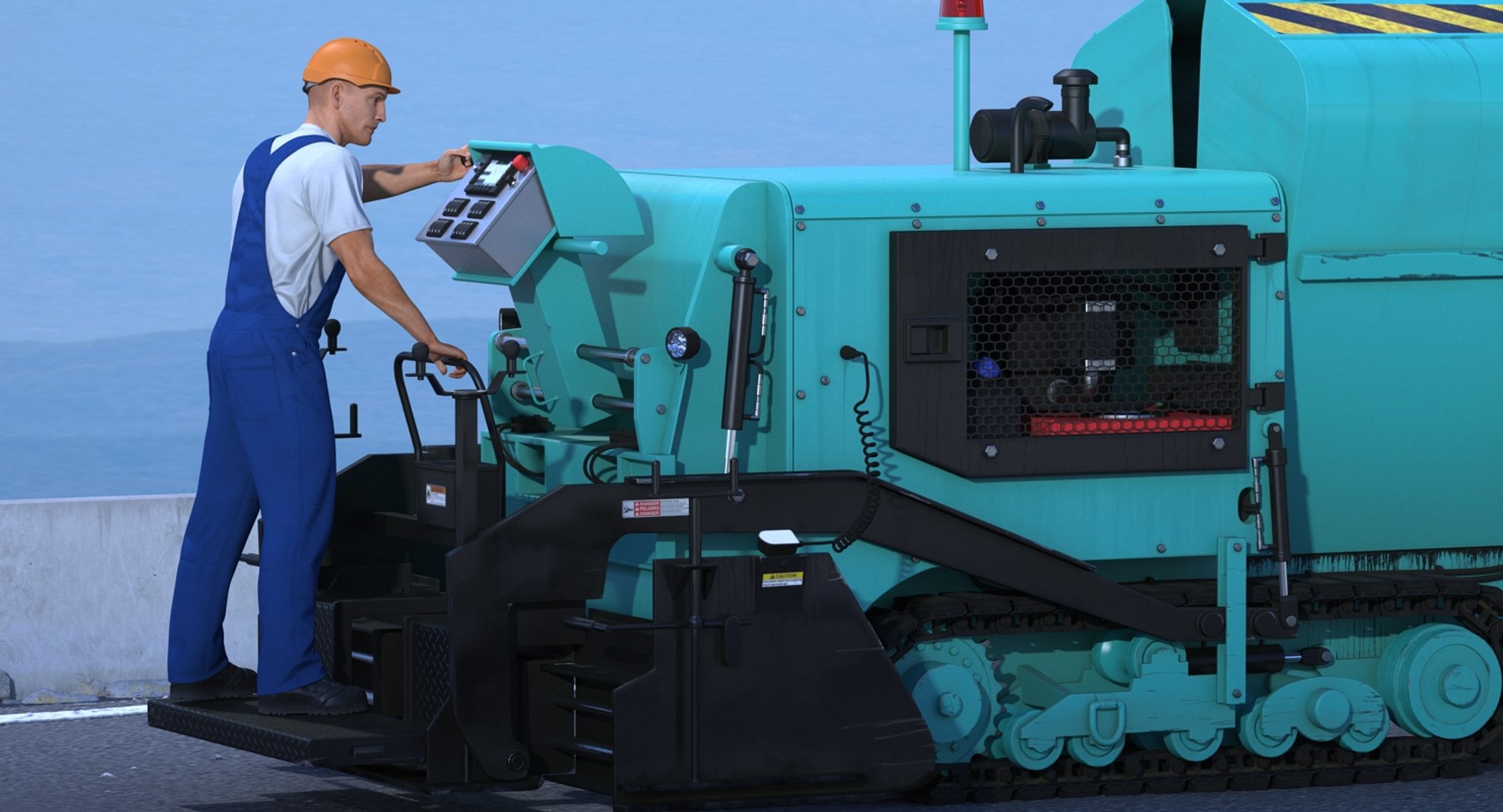 3D model asphalt paving machine operator - TurboSquid 1362936