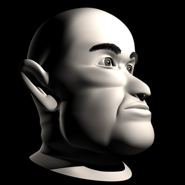 3d realistic fat man head