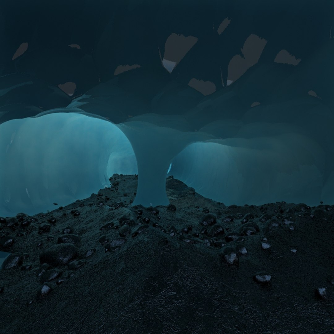 3d ice cave landscape desert model