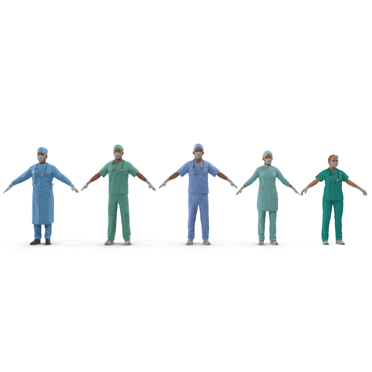 3d model rigged doctors male surgeon