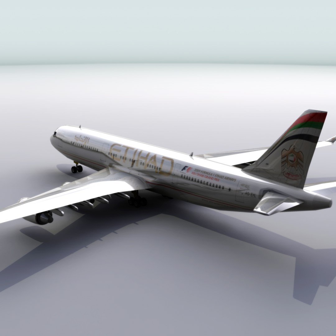 3d Airbus A340 Etihad 340