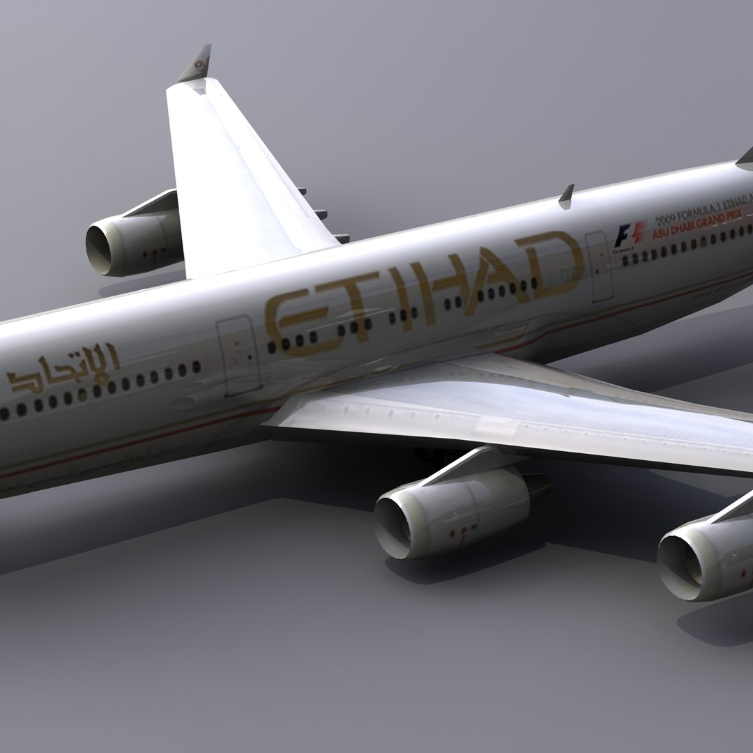 3d Airbus A340 Etihad 340