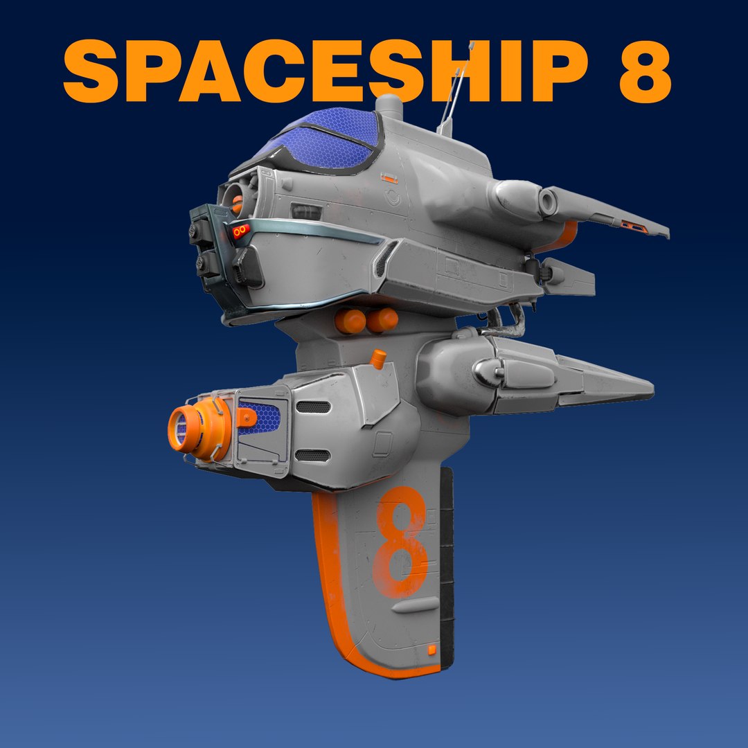 3D Spaceship8 Low Poly For Game Vr Ar - TurboSquid 2309772