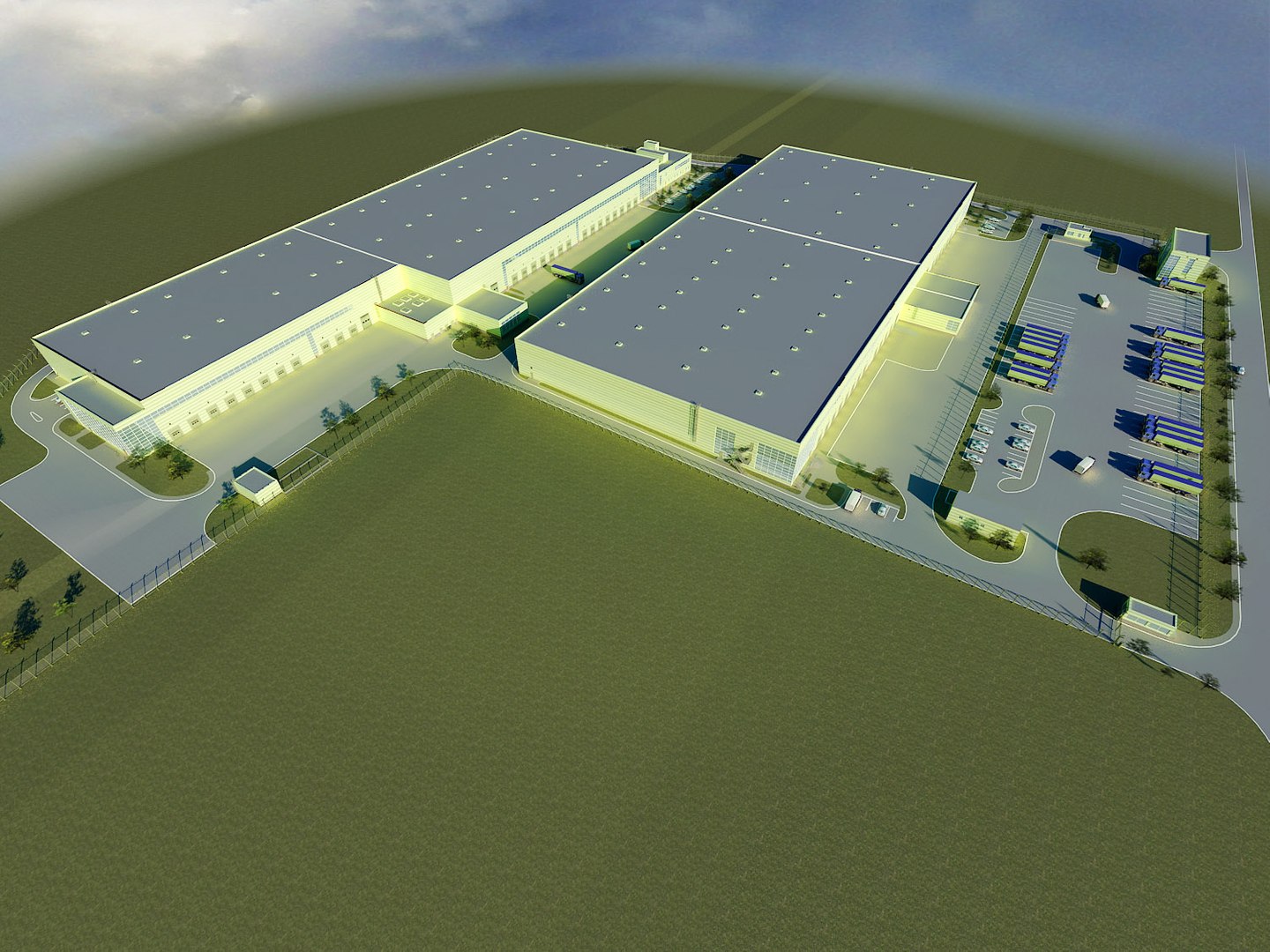 3d plant office building model
